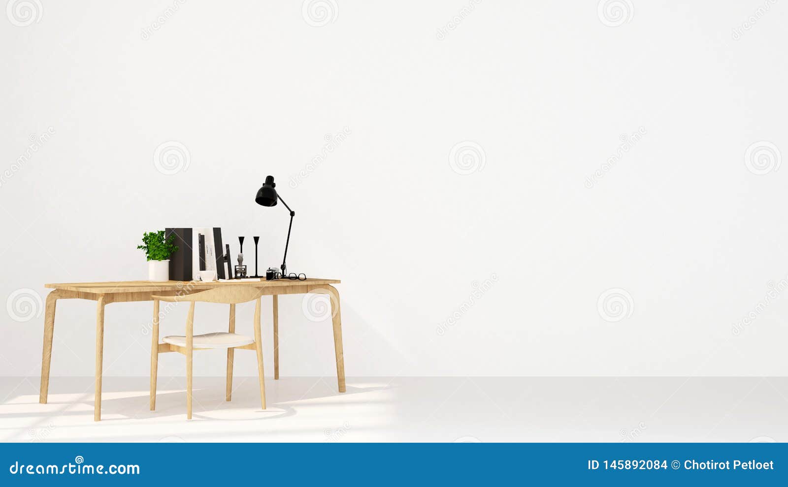 Workspace on White Background for Artwork - 3D Rendering Stock ...