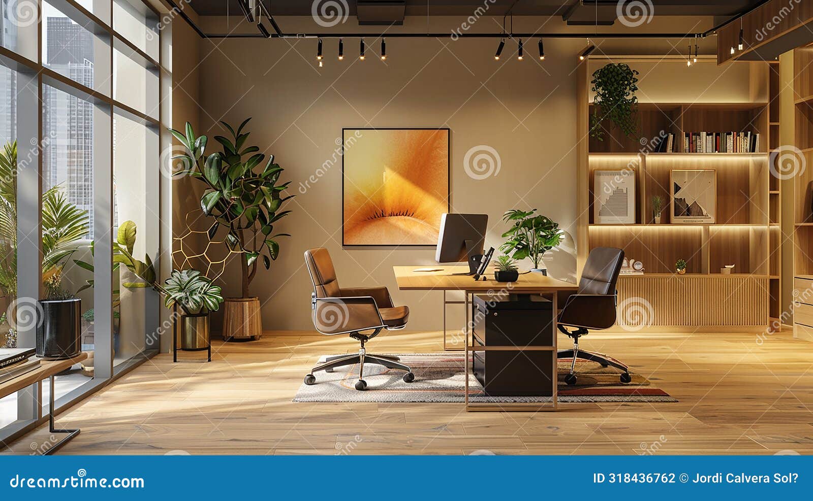 Workspace Wonders: a Close View of an Office Desk Design Stock Photo ...