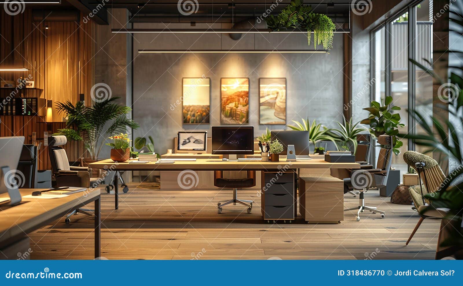 Workspace Wonders: a Close View of an Office Desk Design Stock Photo ...