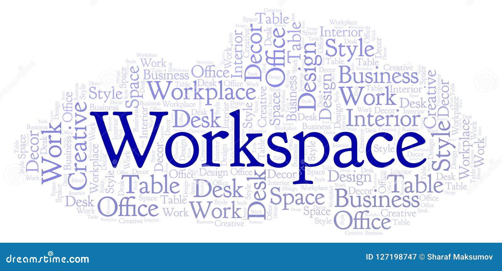 Workspace word cloud. stock illustration. Illustration of wordcloud ...