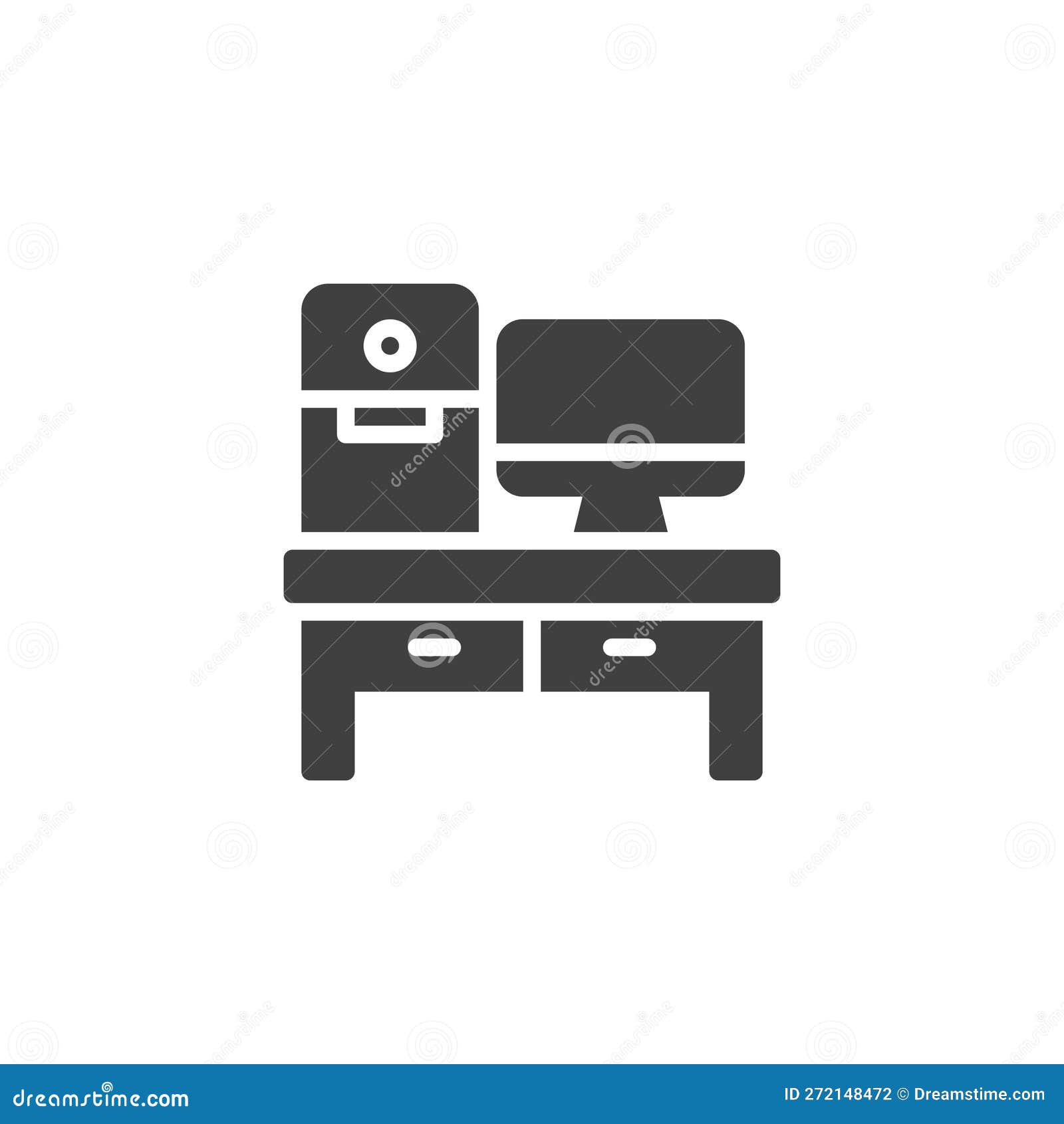 Workstation Computer Vector Icon Stock Vector - Illustration of ...