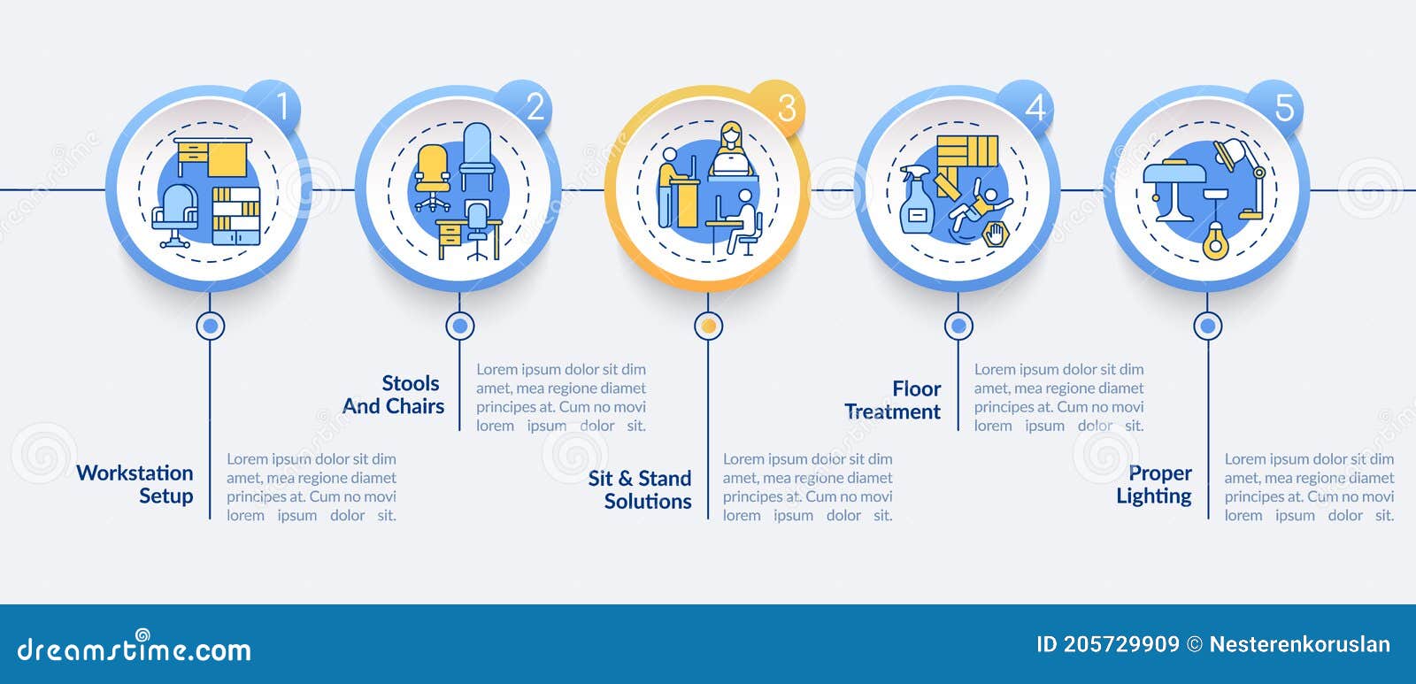 Workstation Design Vector Infographic Template Stock Vector ...