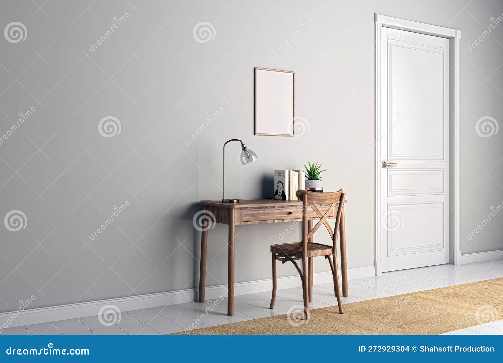 Side View Workstation with Frame Mockup Stock Illustration ...