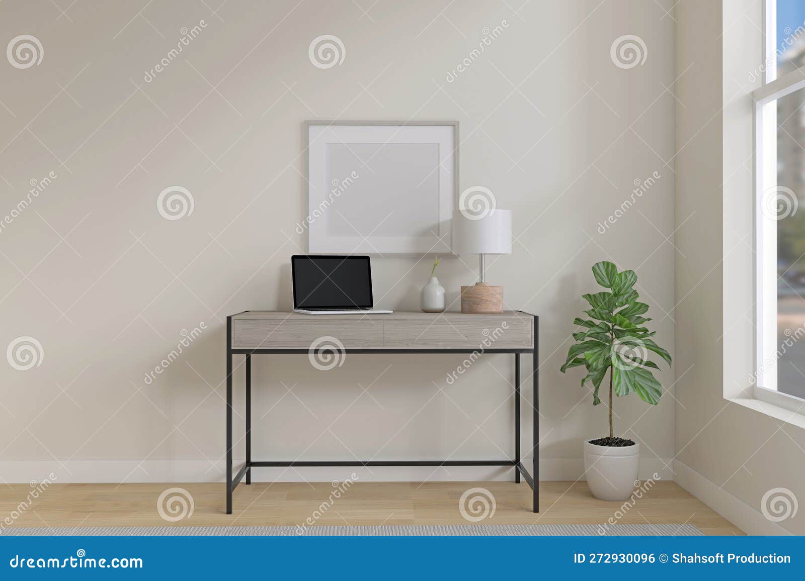 Front View Workstation Frame & Screen Mockup Stock Photo - Image of ...