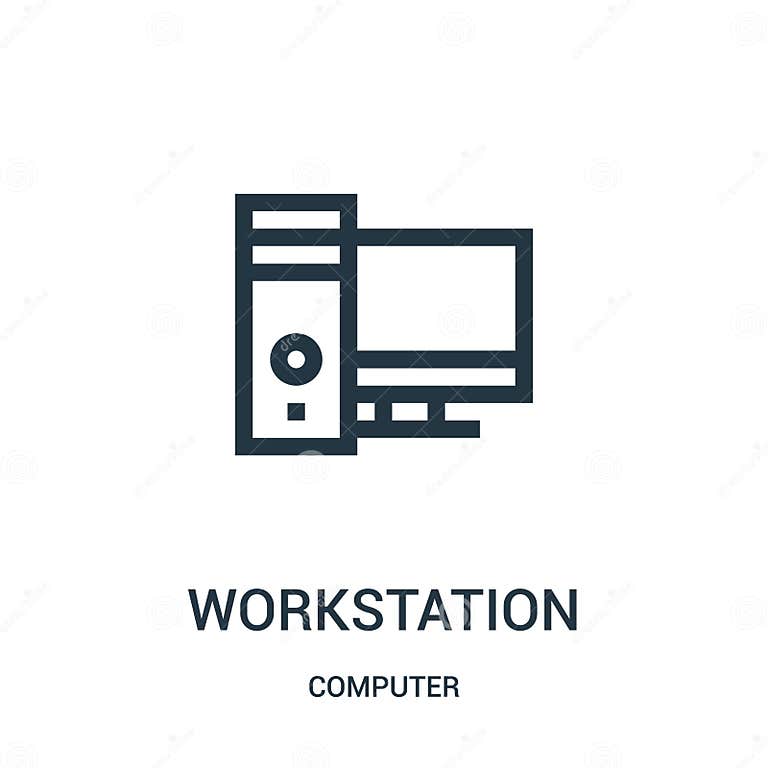 Workstation Icon Vector from Computer Collection. Thin Line Workstation ...