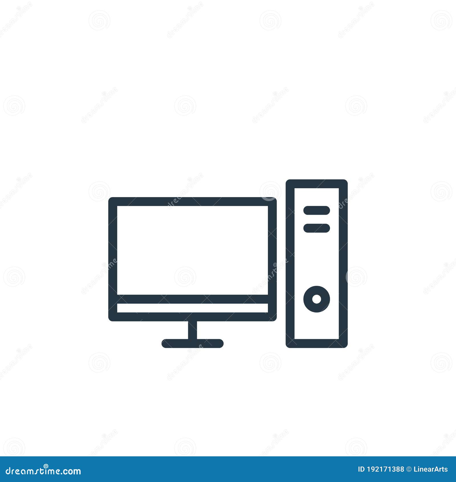 Workstation Icon Vector from Working in the Office Concept. Thin Line ...