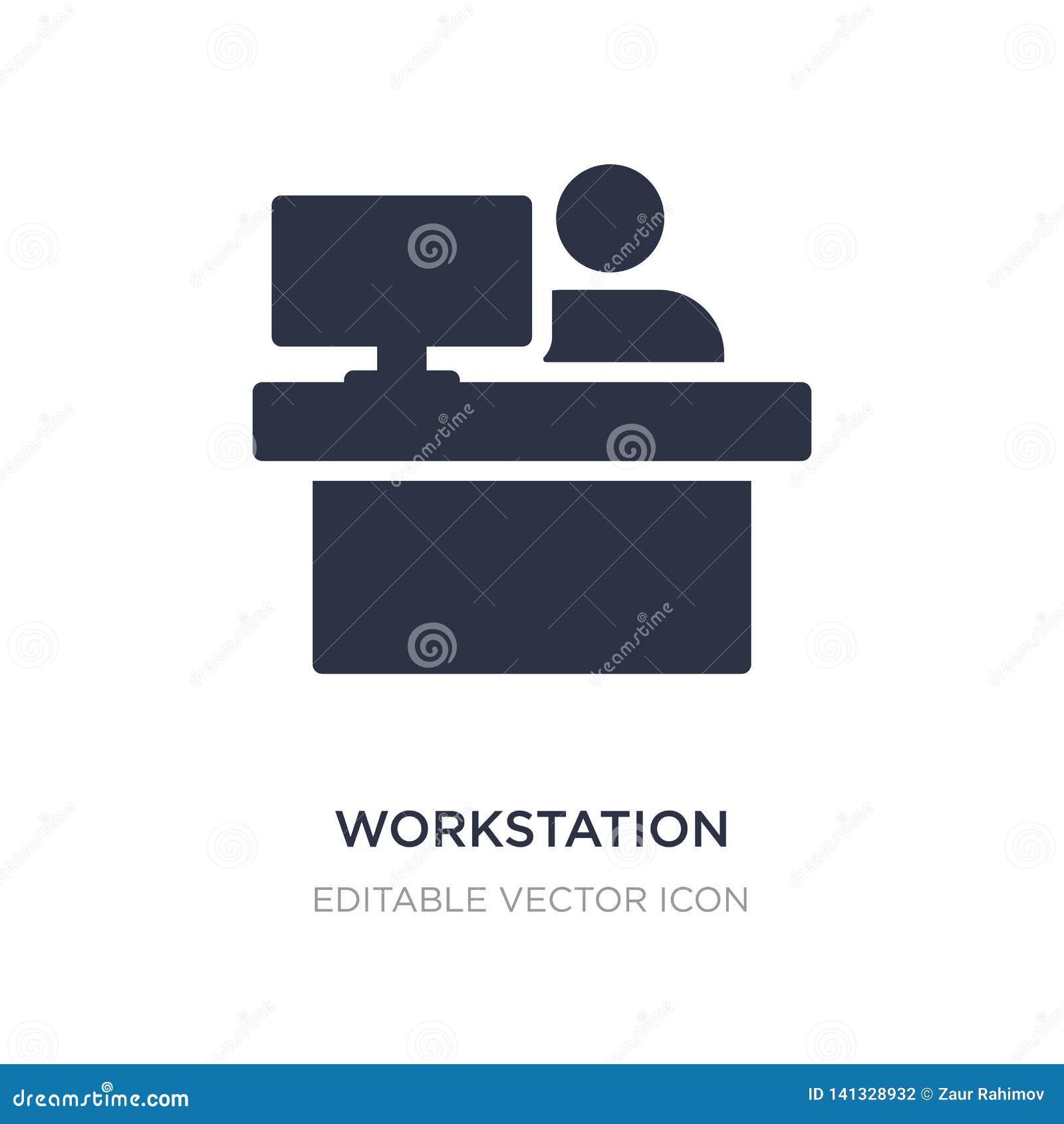 Workstation Icon on White Background. Simple Element Illustration from ...