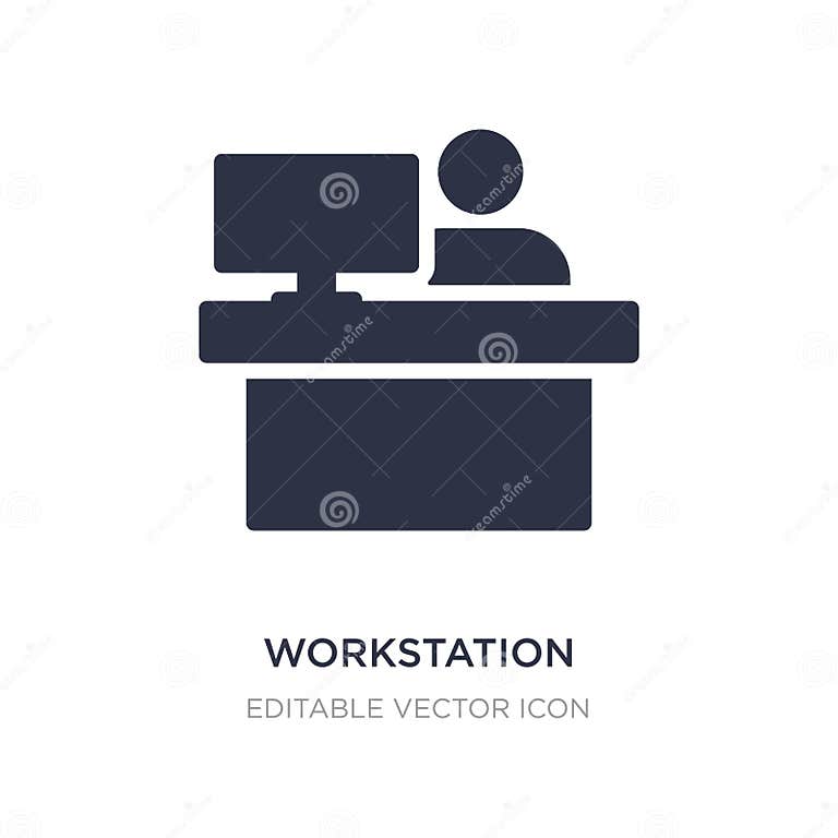Workstation Icon on White Background. Simple Element Illustration from ...