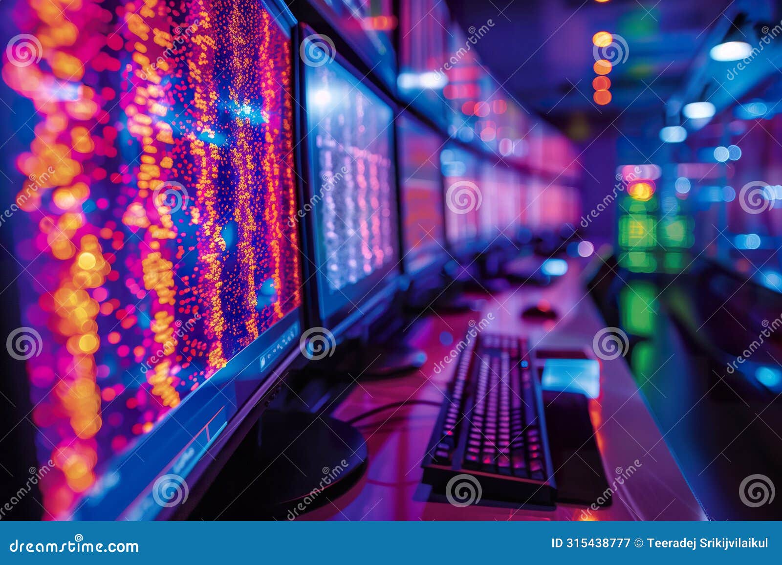 Genetic Data Analysis Workstation with Multiple Screens. Generative AI ...