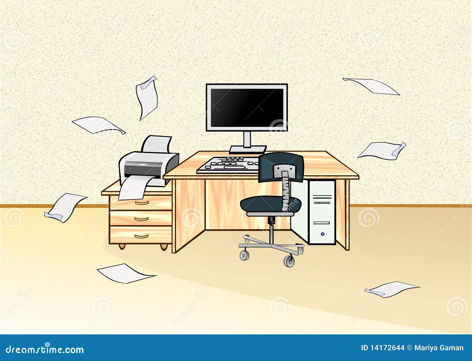 Workstation in the office stock vector. Illustration of workplace ...