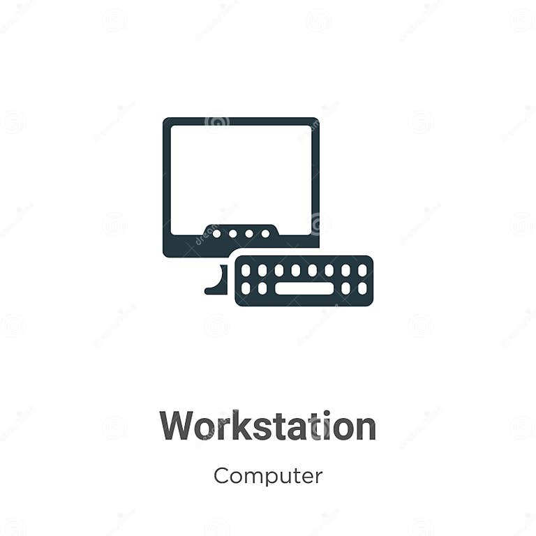 Workstation Vector Icon on White Background. Flat Vector Workstation ...