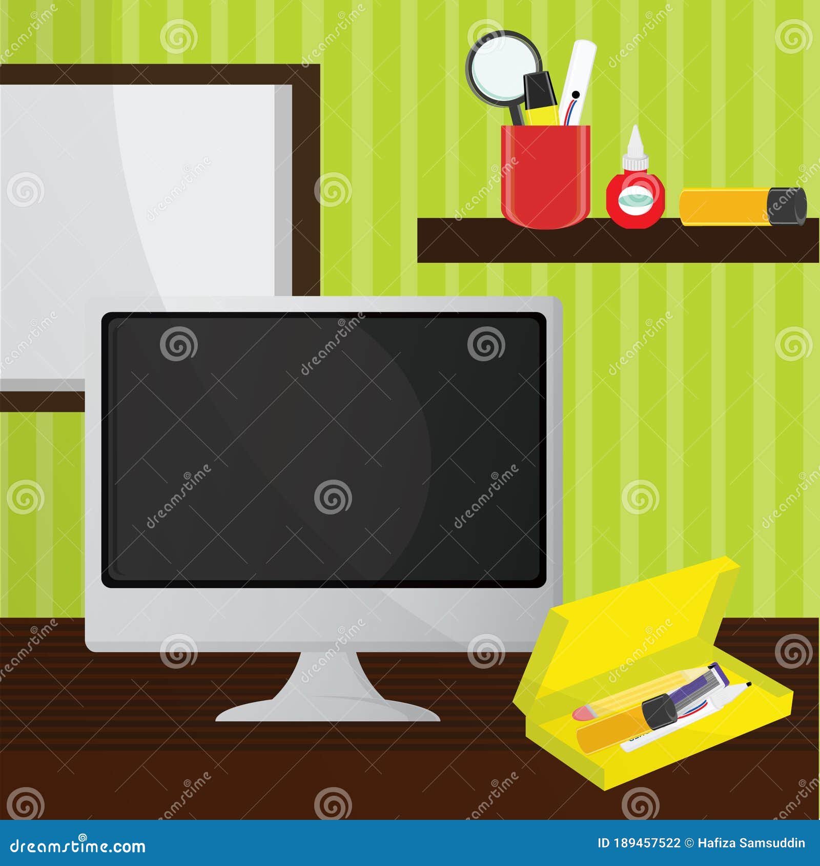 Workstation. Vector Illustration Decorative Design Stock Vector ...