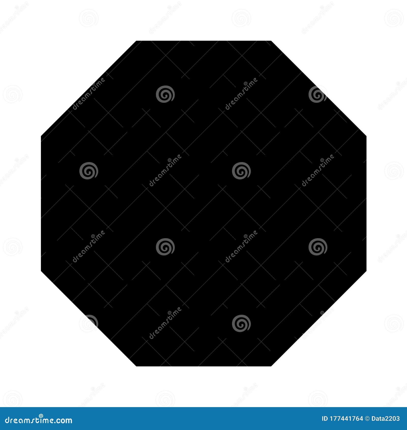 Octagon vector icon stock vector. Illustration of black - 177441764
