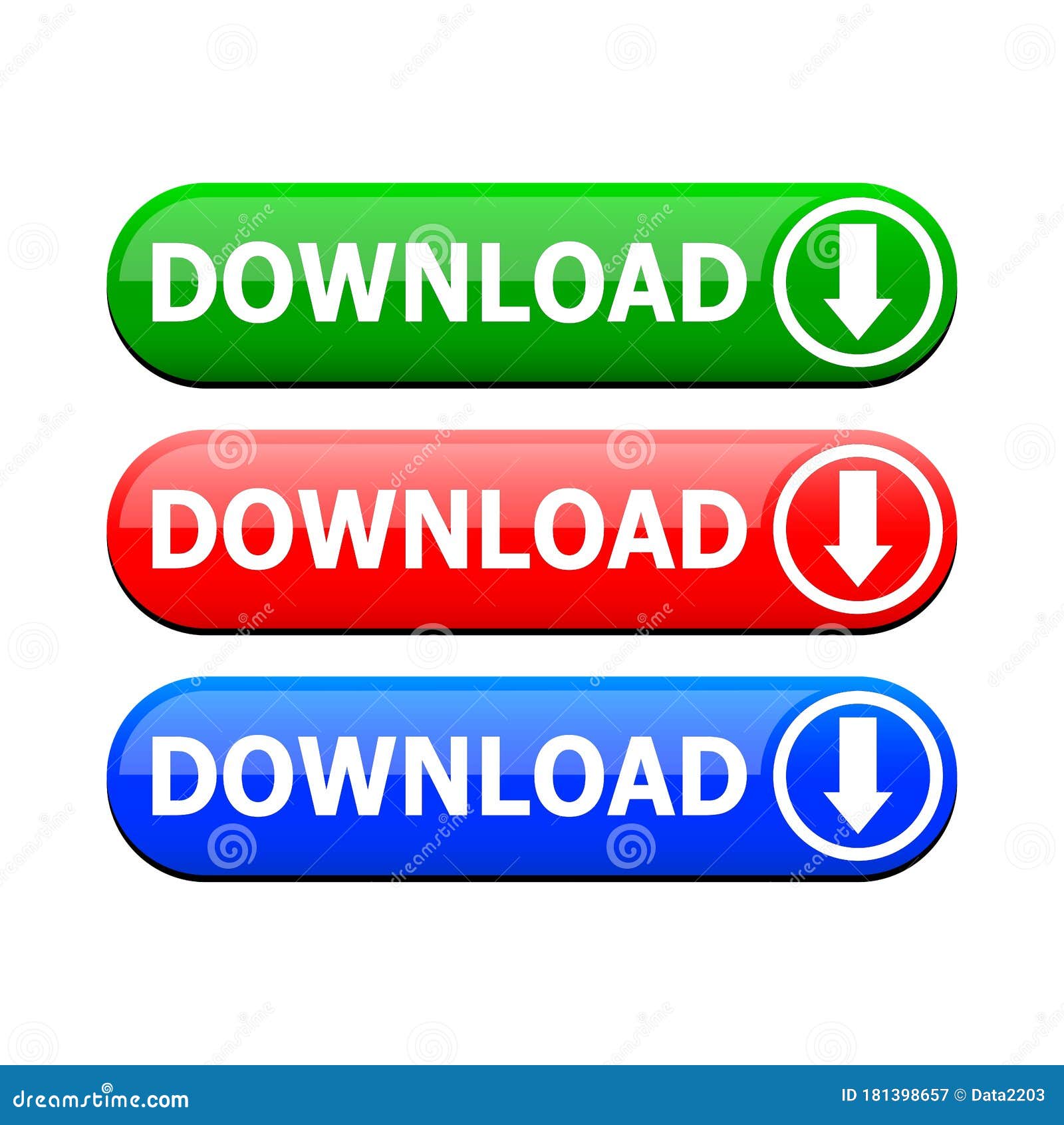 Download button stock vector. Illustration of blue, green - 181398657