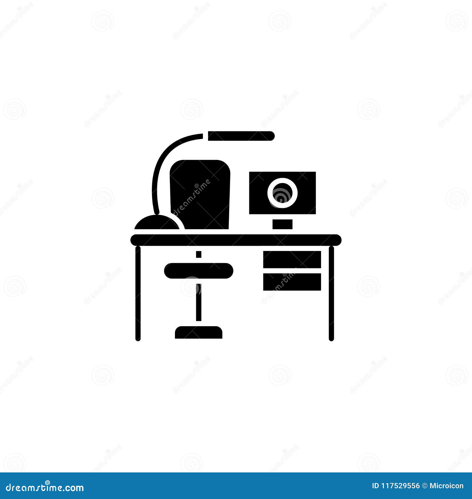 Worktable Black Icon Concept. Worktable Flat Vector Symbol, Sign ...