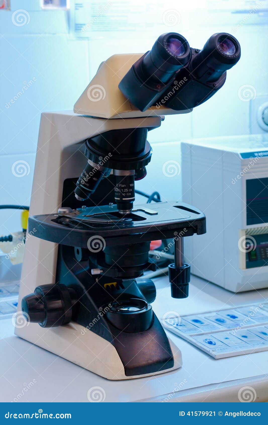 Worktable microscopist stock image. Image of equipment - 41579921