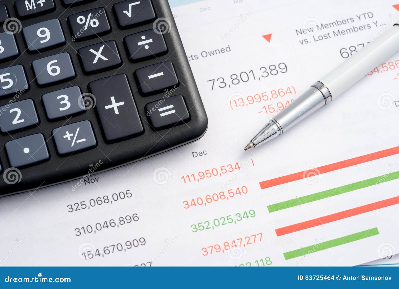 Worktable in the Office Calculator Stock Photo - Image of document ...