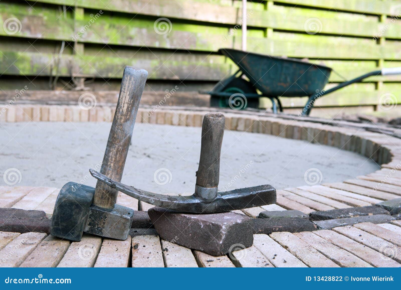 Worktools for the pavement stock photo. Image of occupation - 13428822