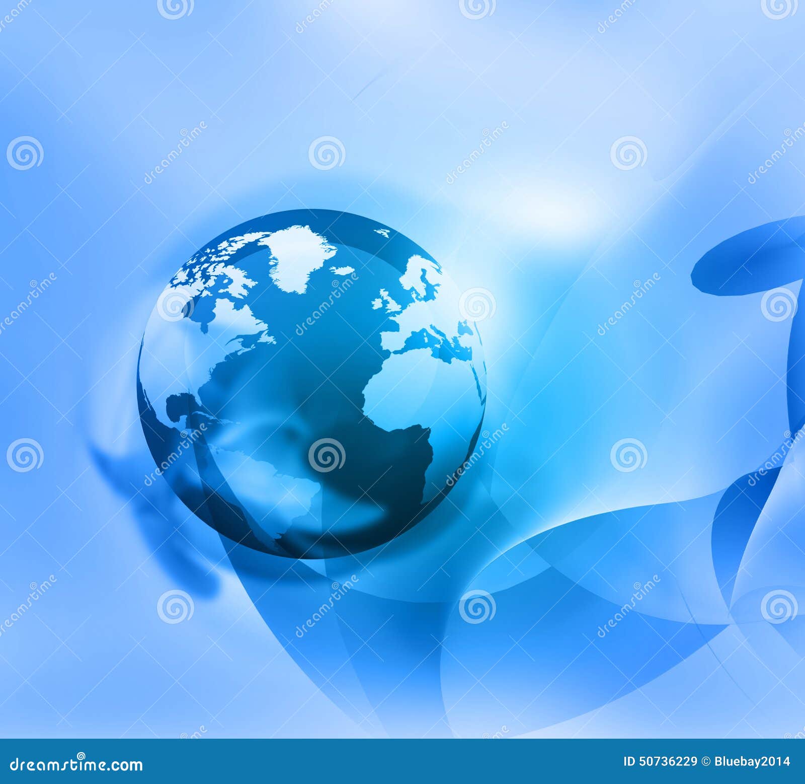 World on Abstract Blue Background Stock Illustration - Illustration of ...
