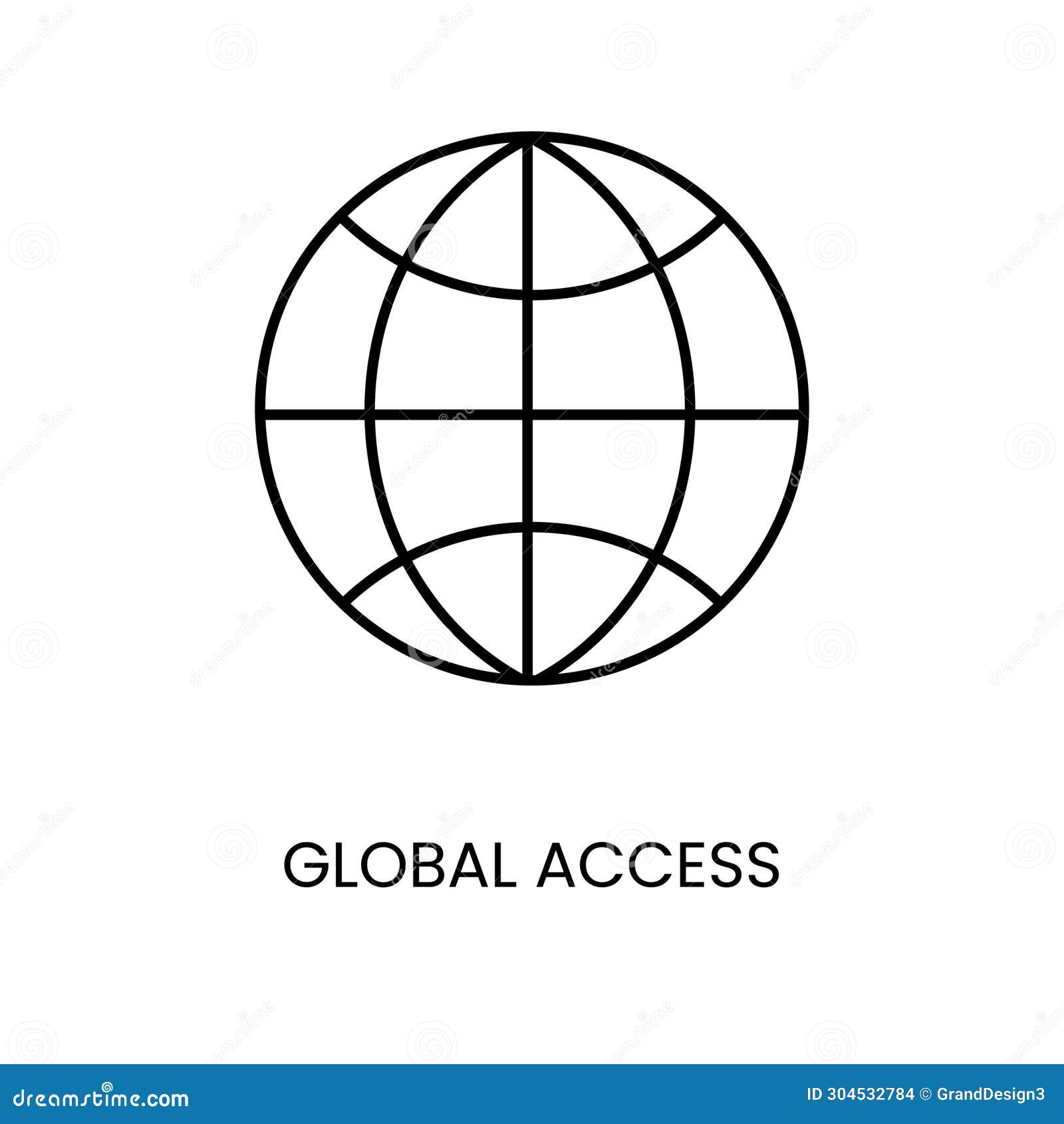 World Access, Globe Linear Icon in Vector Stock Illustration ...