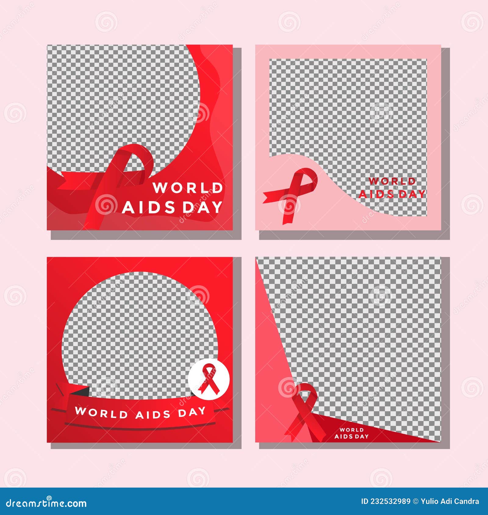 World Aids Day Border Profile Social Media Collection Stock Vector ...