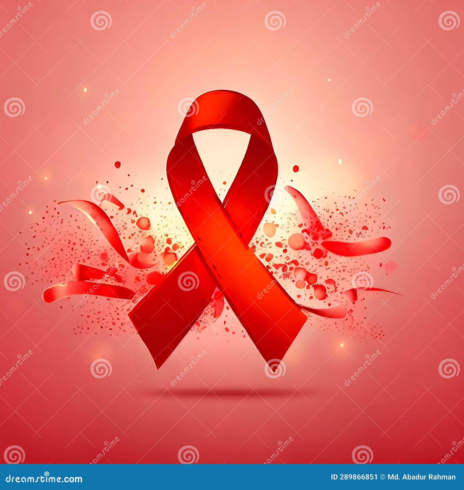 World Aids Day Celebration with Splattered Splash Red Ribbon Ai ...