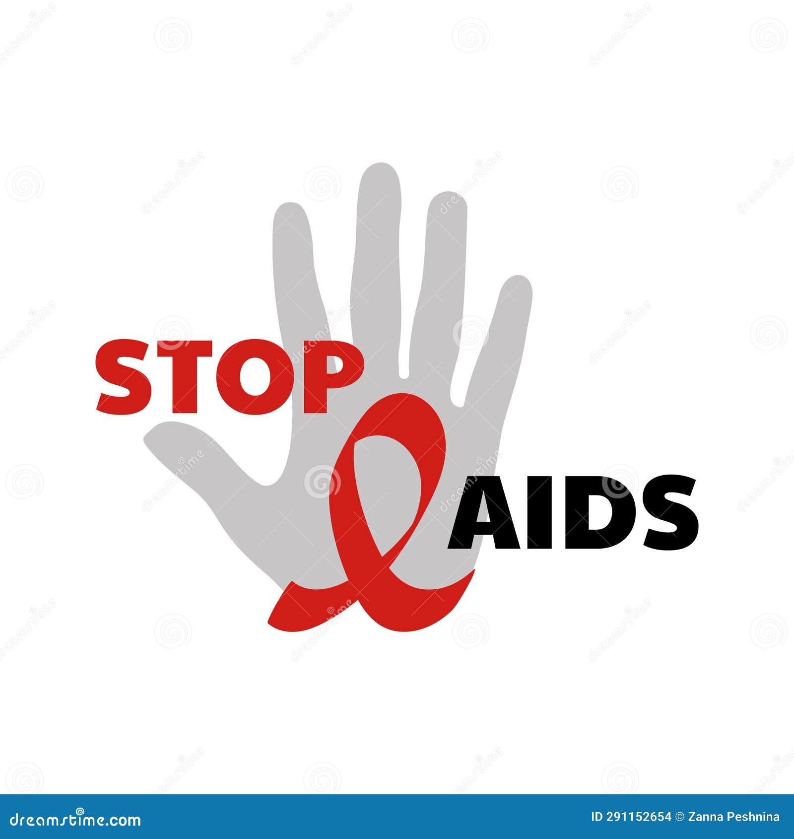 World Aids Day Concept, Hand with Stop Aids Lettering Design on White ...