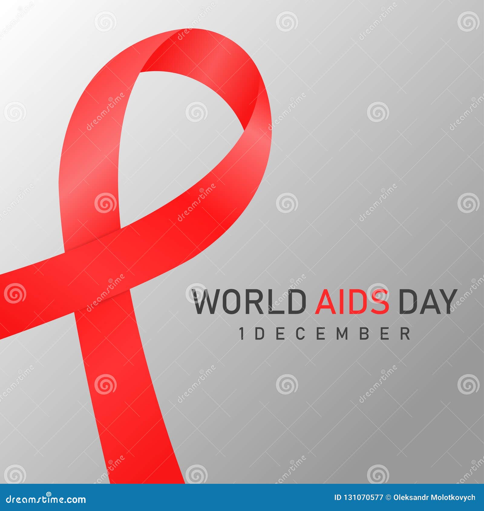 World Aids Day Concept With Red Ribbon Vector Stock Vector