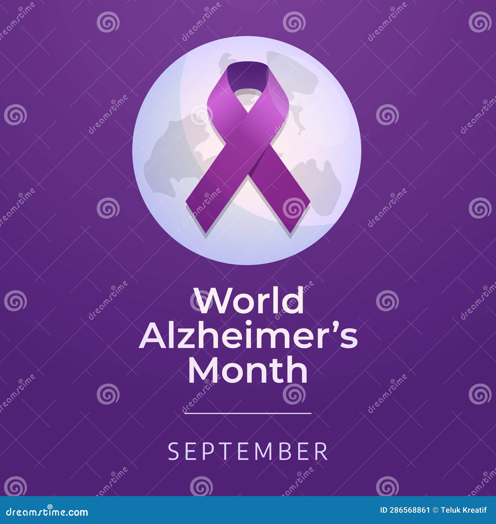 Alzheimers Month Awareness Ribbon Vector Illustration Cartoondealer