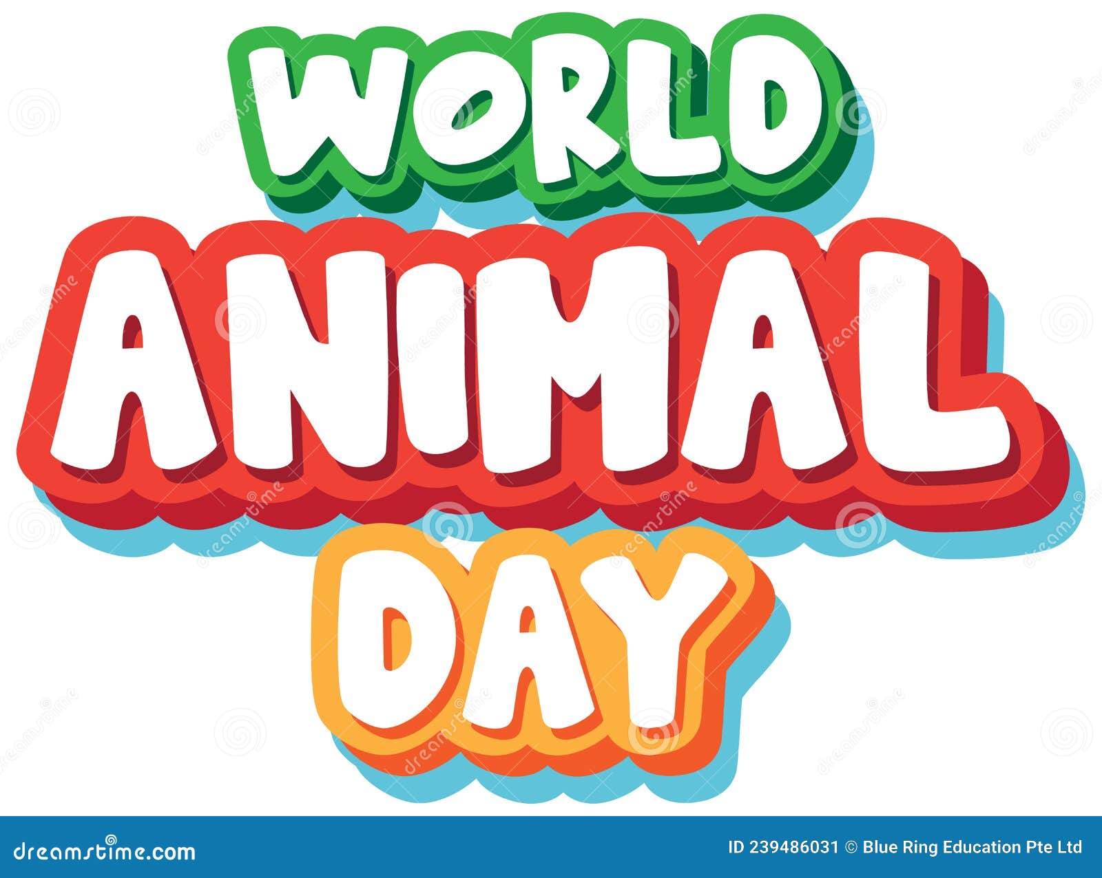 World Animal Day Logo Banner Stock Vector - Illustration of card ...