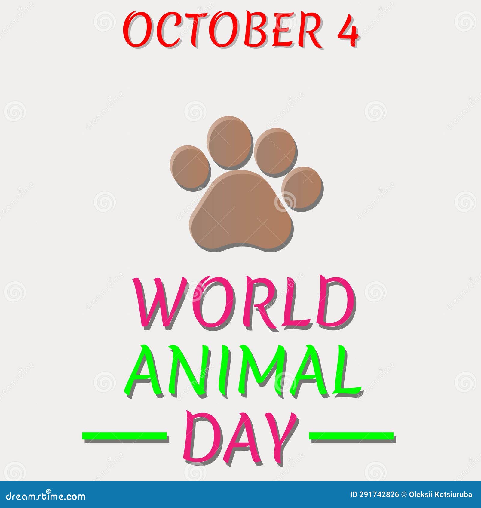 World Animal Day on October 4. Vector Illustration. Stock Illustration ...