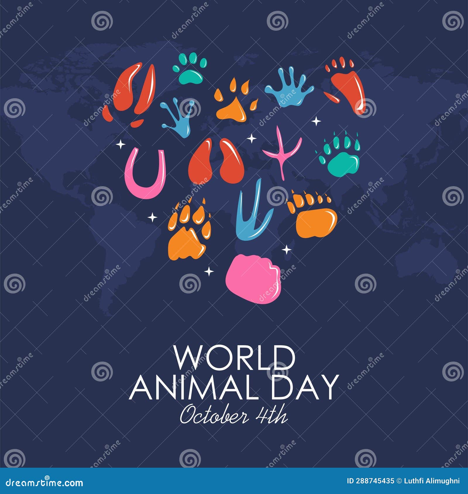 World Animal Day Poster Template Vector Stock Vector - Illustration of ...