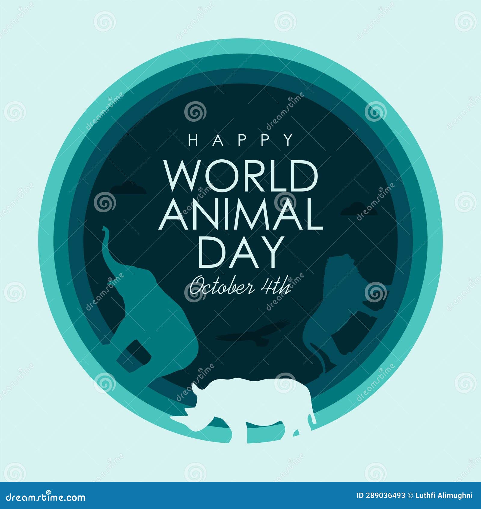 World Animal Day Poster Template Vector Stock Illustration ...