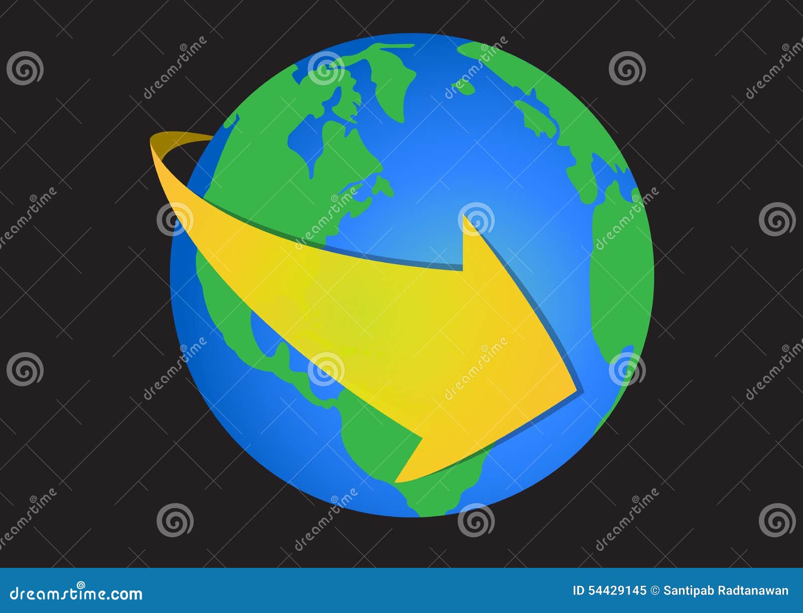 World Arrow stock vector. Illustration of earth, green - 54429145