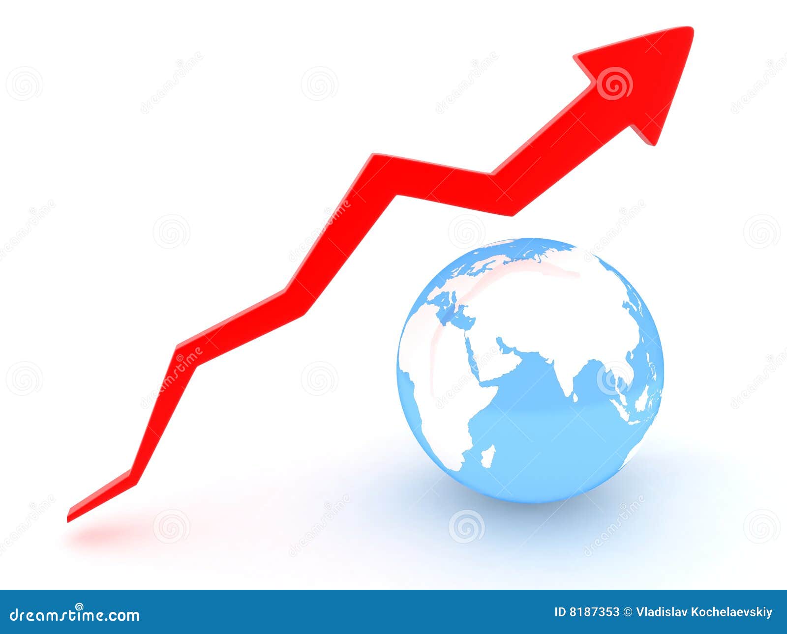World and arrow up stock illustration. Illustration of pointer - 8187353