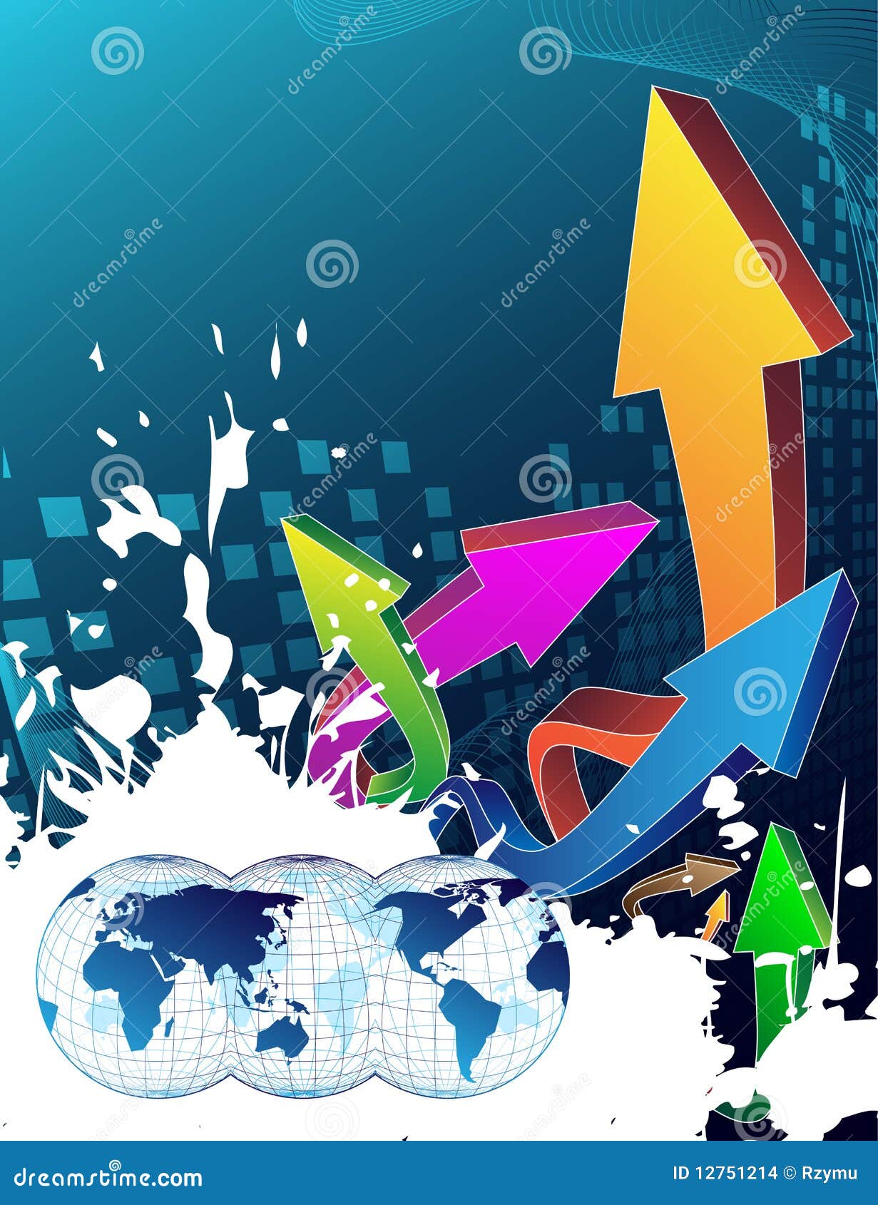 World and arrows stock vector. Illustration of card, clipart - 12751214