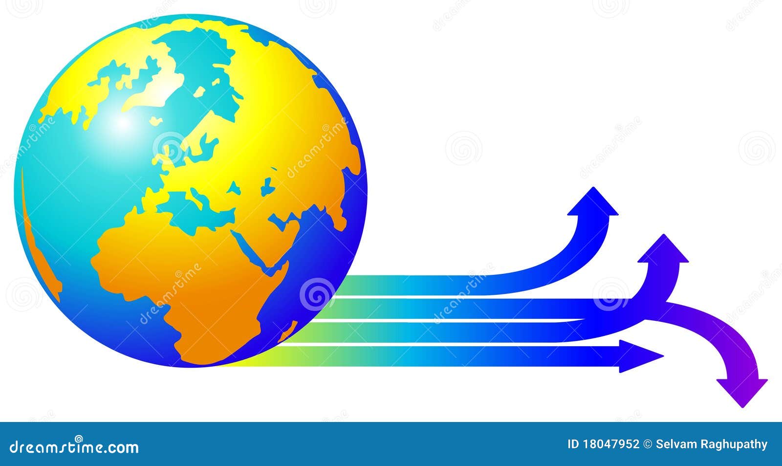 World with arrows stock vector. Illustration of colorful - 18047952