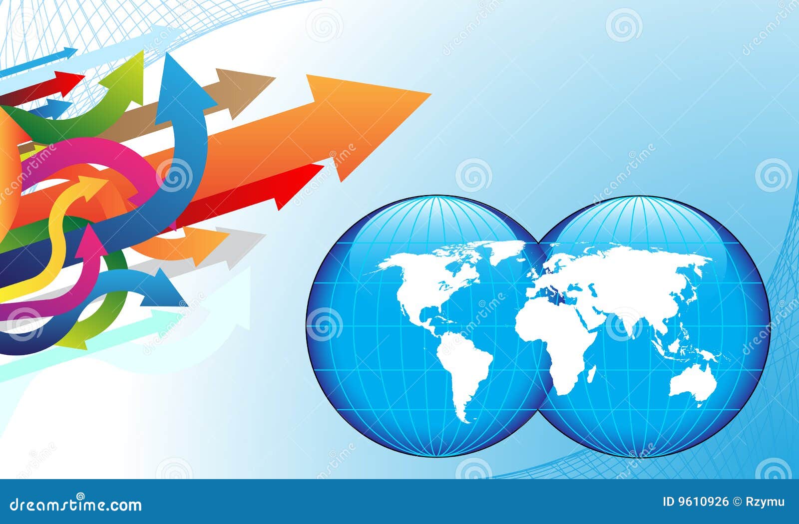 World and arrows stock vector. Illustration of business - 9610926