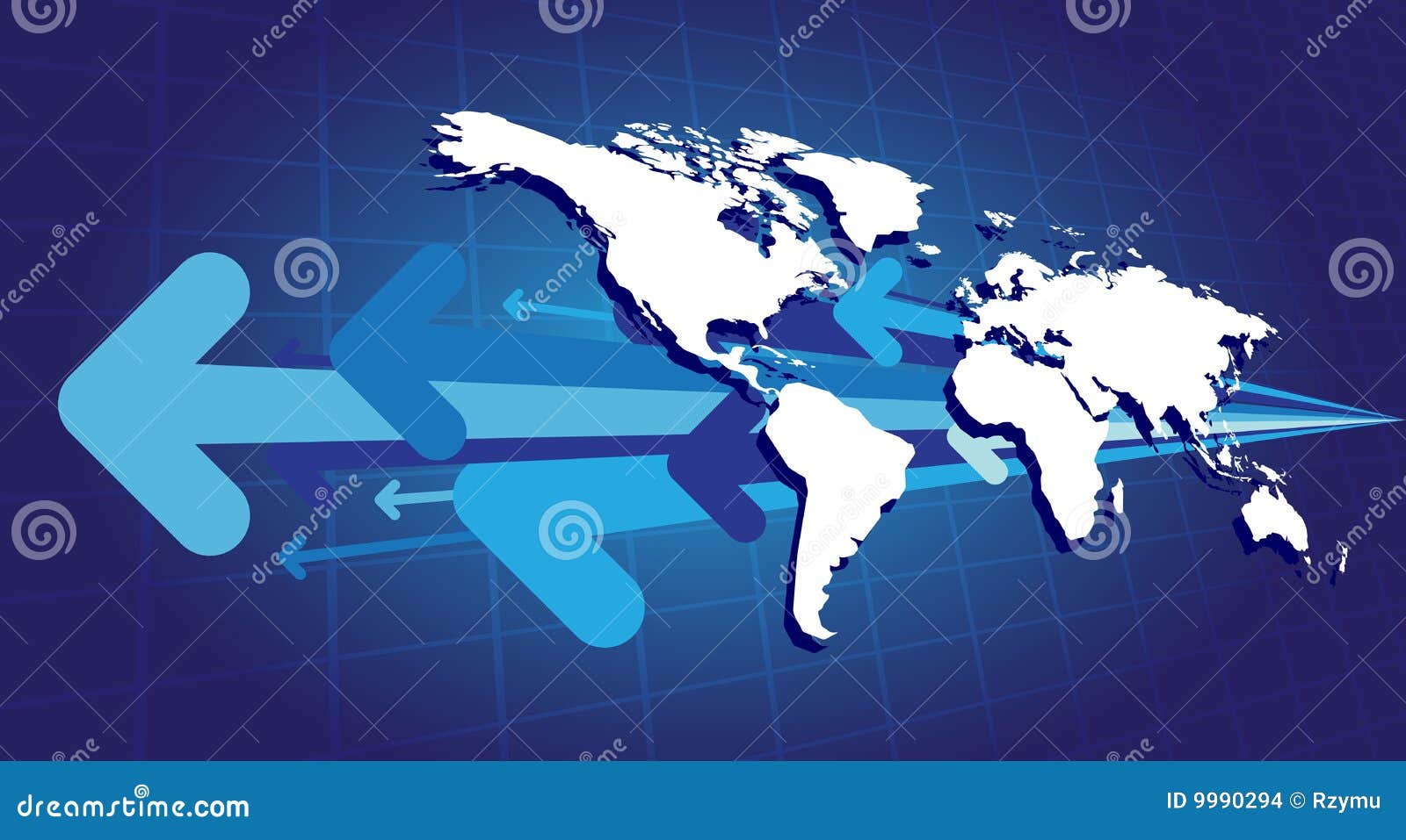 World and arrows stock vector. Illustration of letterhead - 9990294