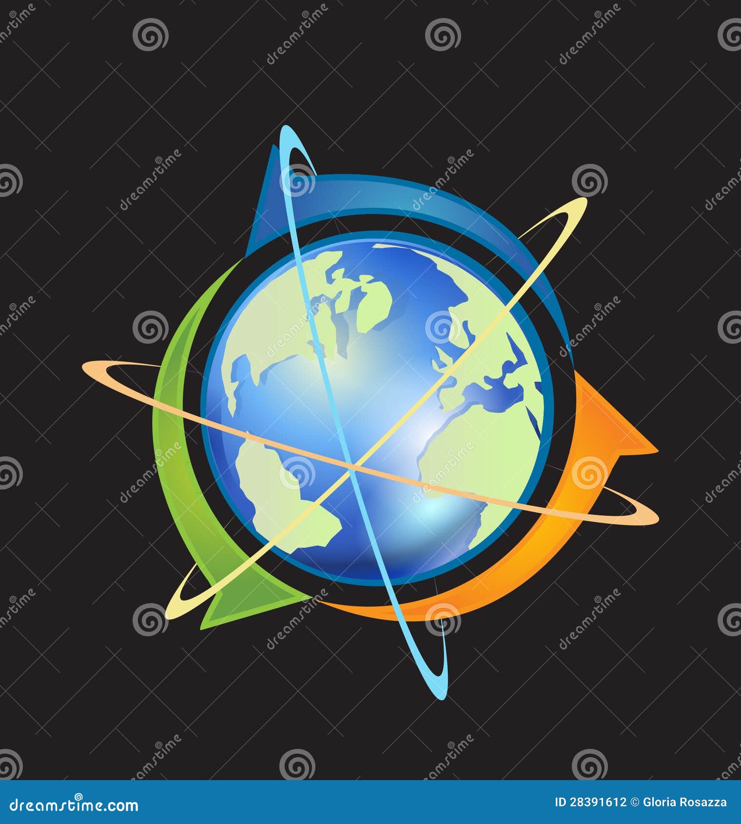 World with Arrows Illustration Stock Vector - Illustration of blog ...