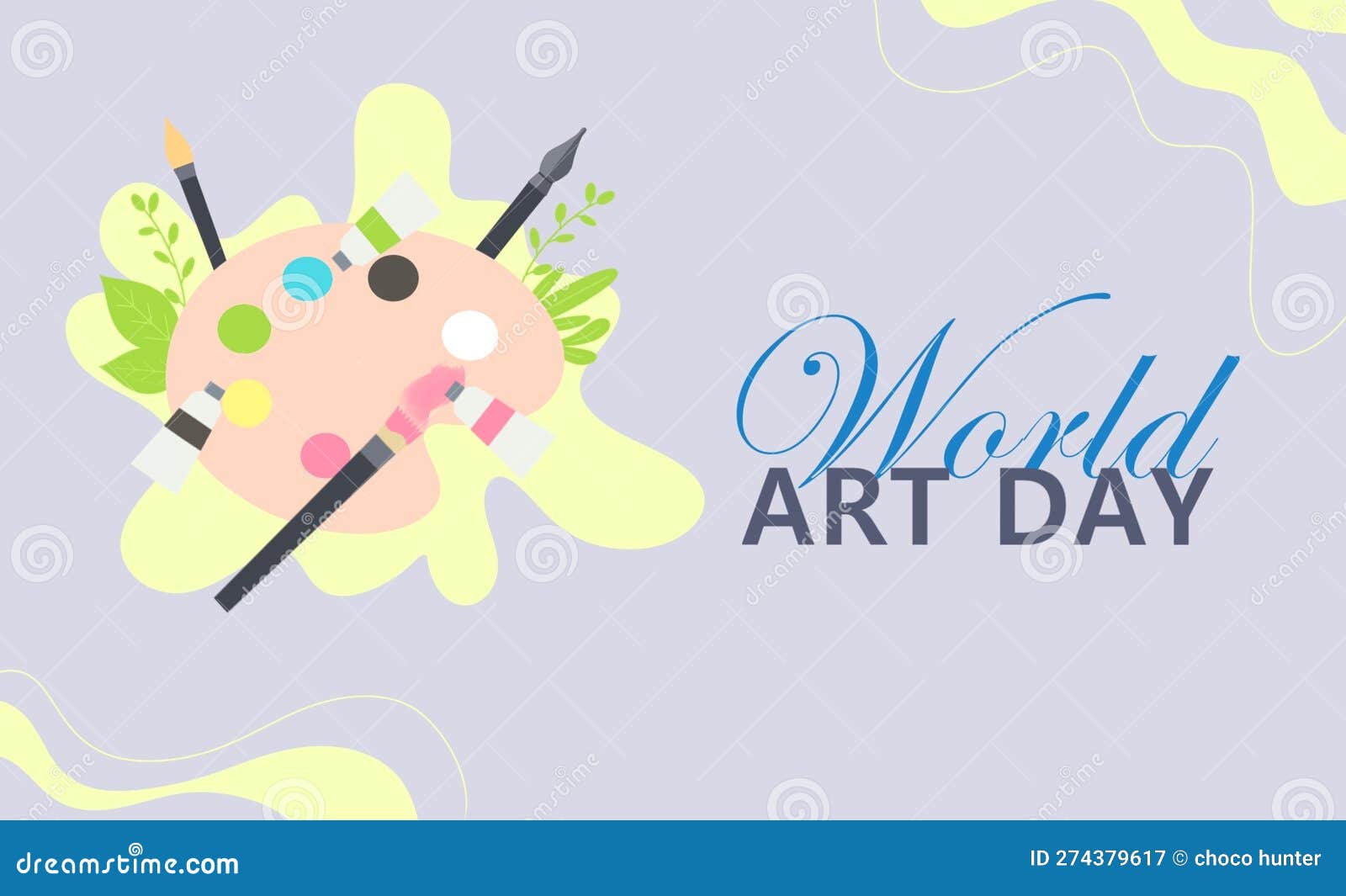 World Art Day 15th April Poster Illustration Stock Illustration ...