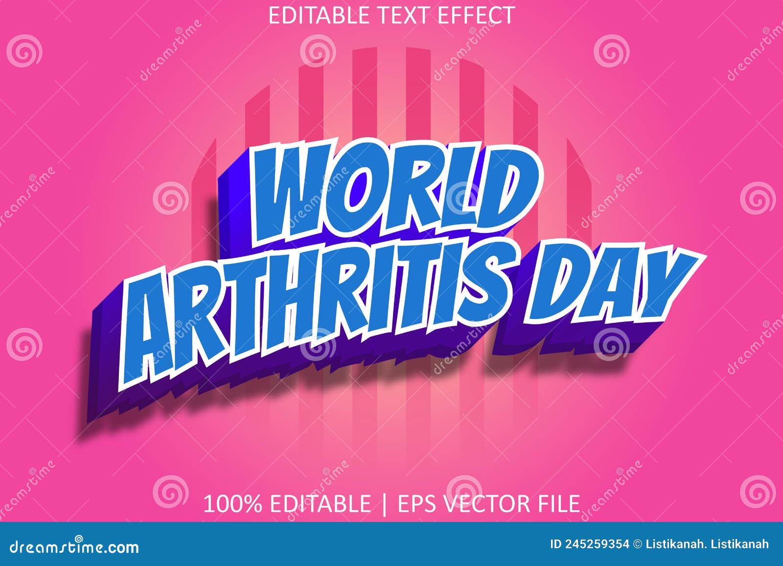World Arthritis Day with Modern Style Editable Text Effect Stock Vector ...