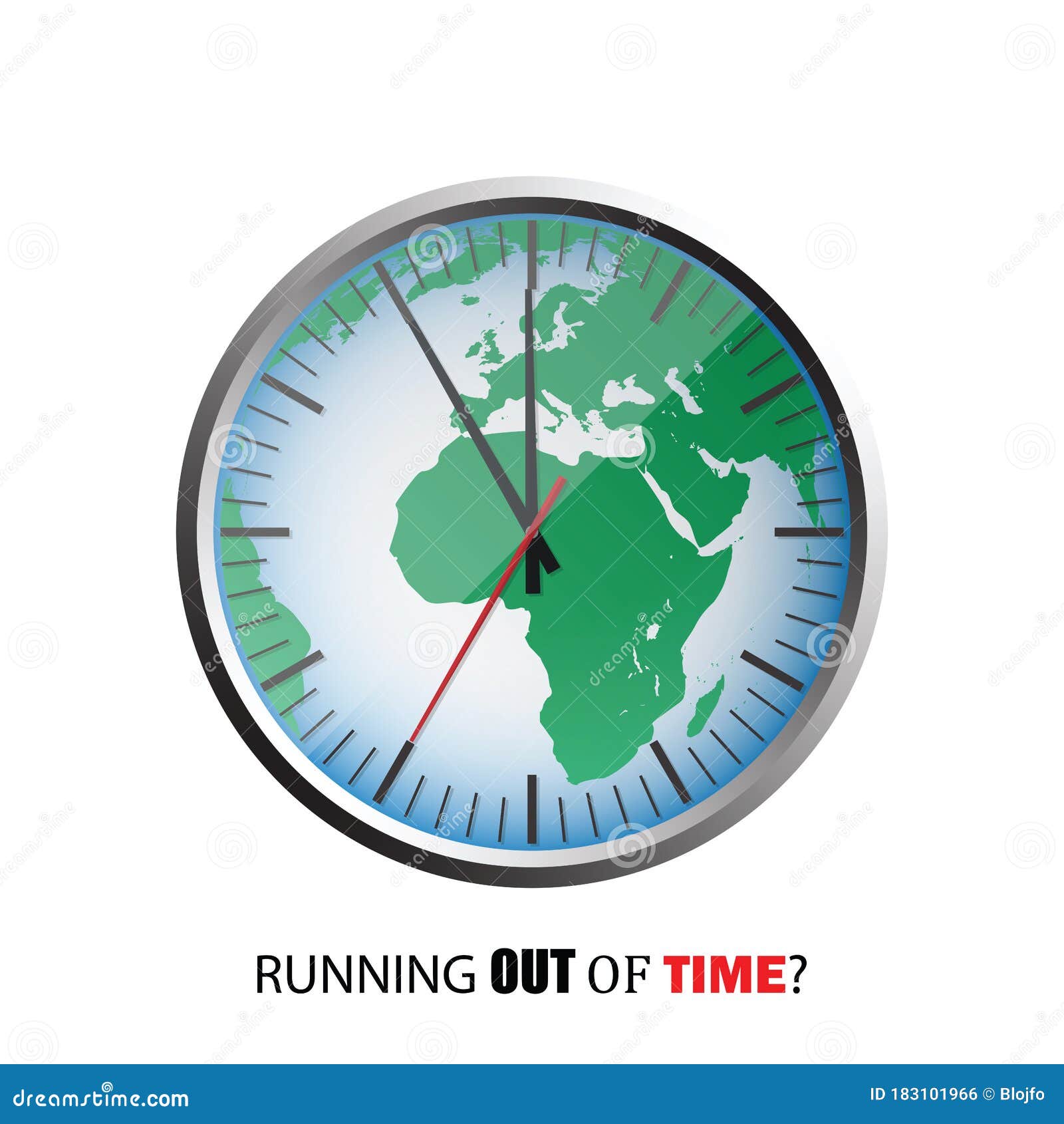 The World As a Clock Symbol for Running Out of Time Stock Vector ...