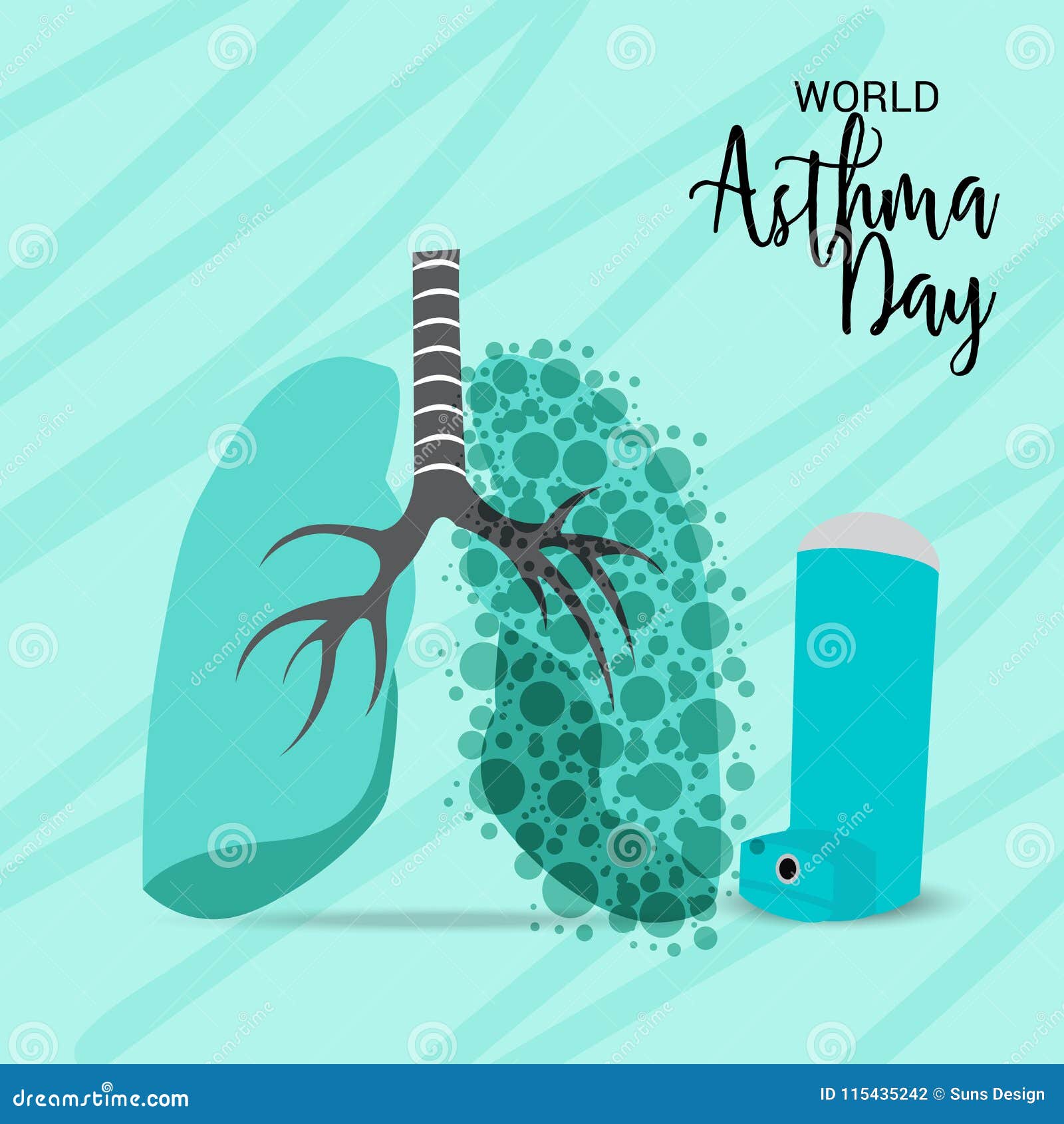 World Asthma Day. stock illustration. Illustration of breath - 115435242
