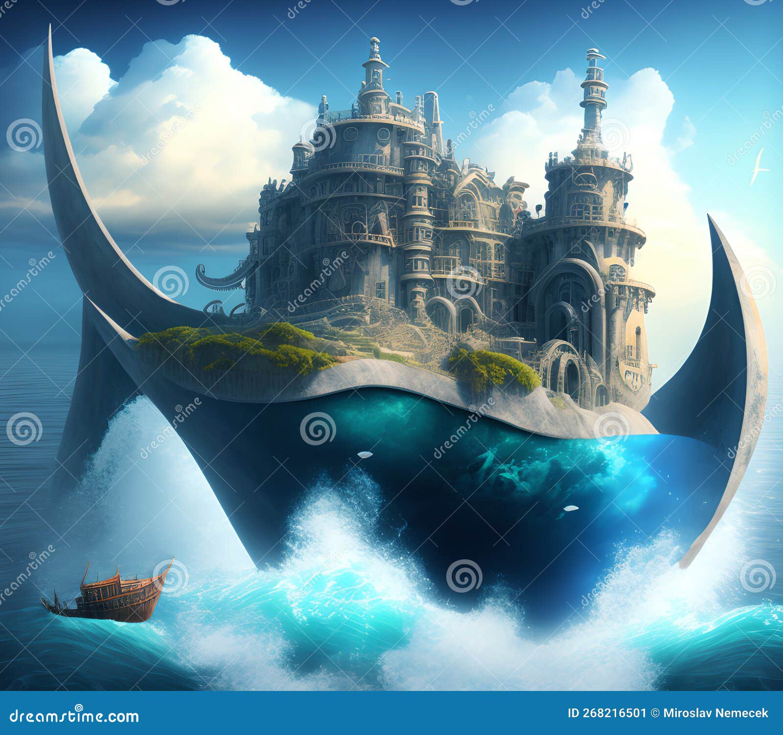 World of Atlantis, Generative AI Illustration Stock Illustration ...