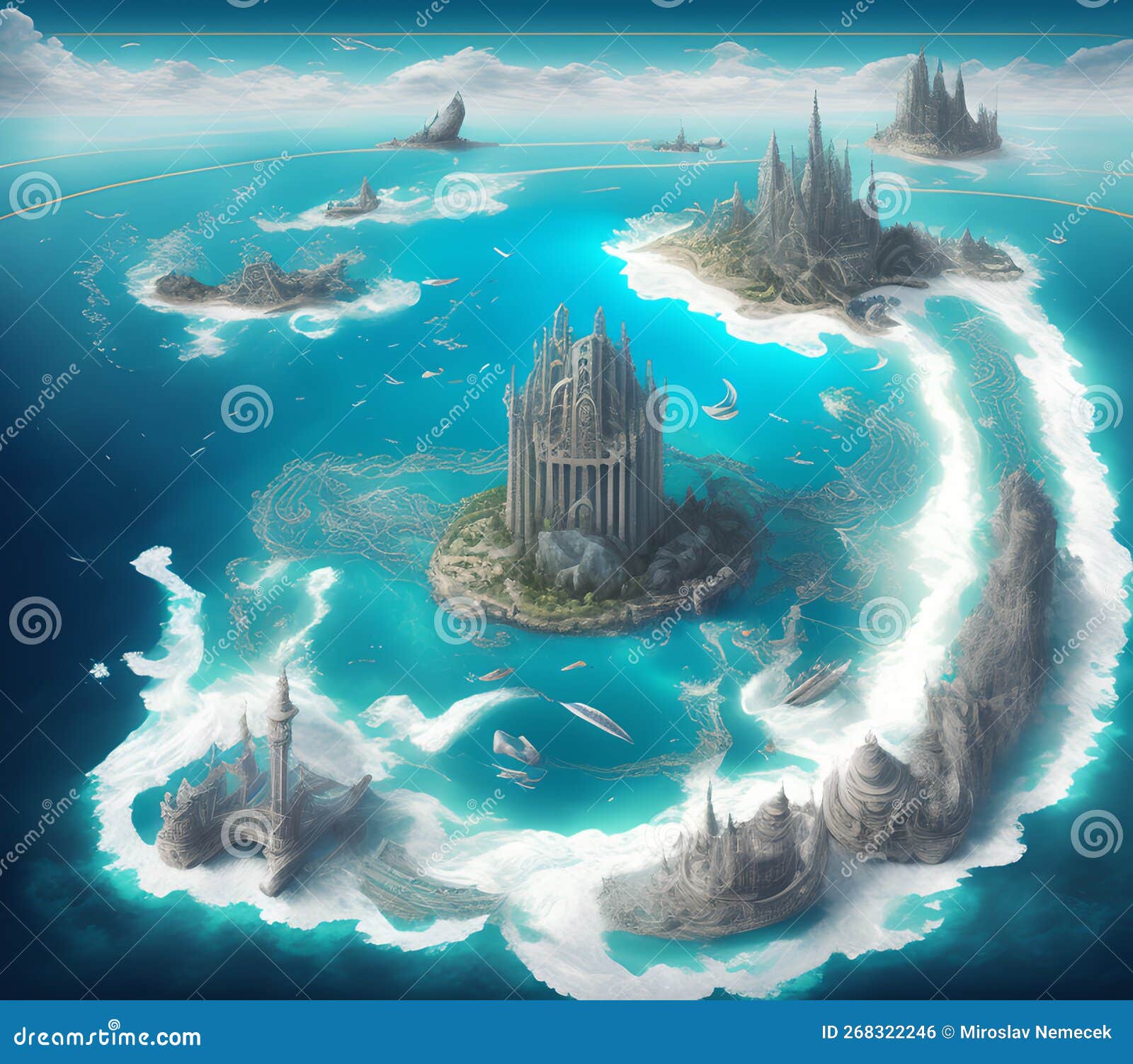 World of Atlantis, Generative AI Illustration Stock Illustration ...