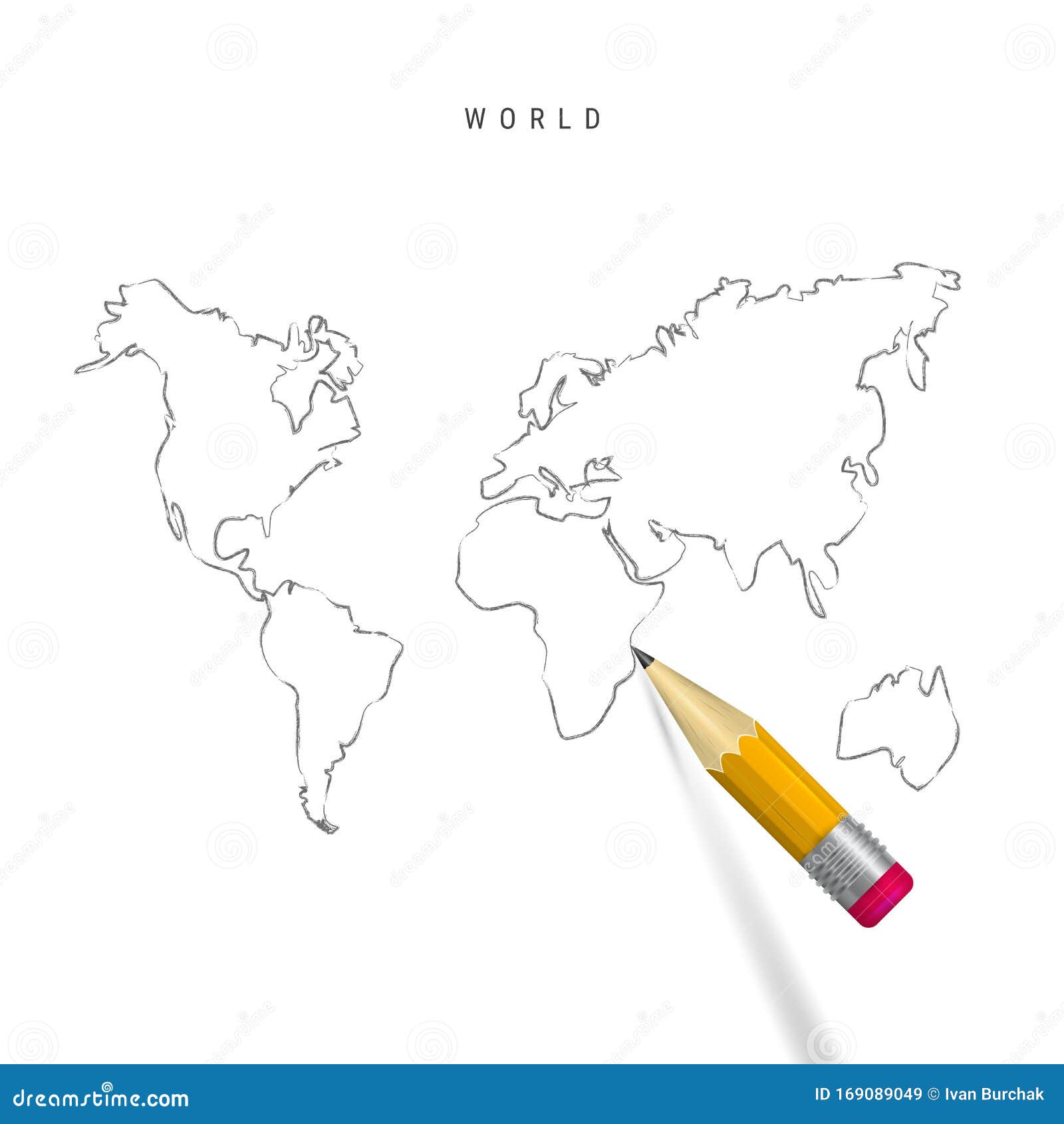 World Atlas Freehand Sketch Outline Vector Map Isolated On White ... World Atlas Freehand Sketch Outline Vector Map Isolated On White ...