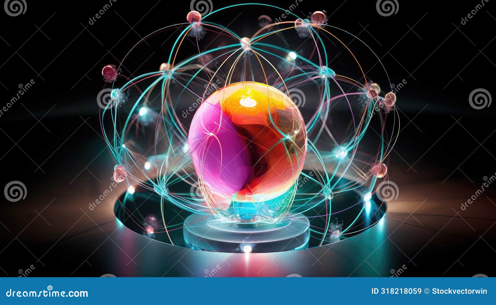 World atom model stock illustration. Illustration of quantum - 318218059