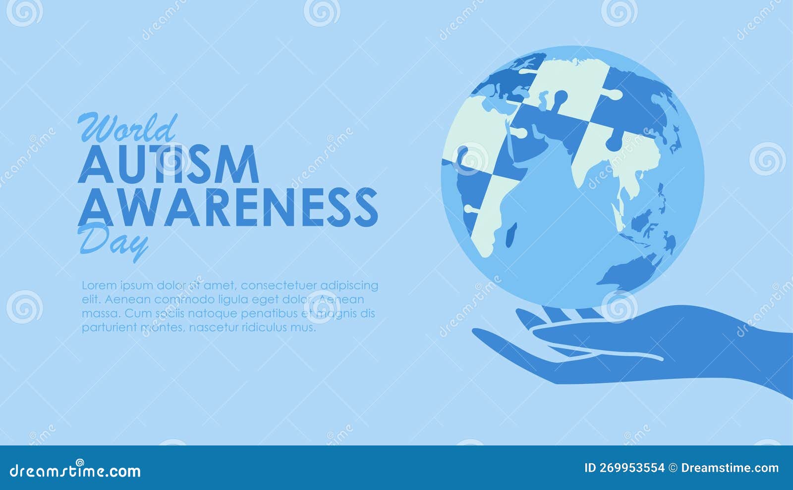 World Autism Awareness Day Poster Template Stock Vector - Illustration ...