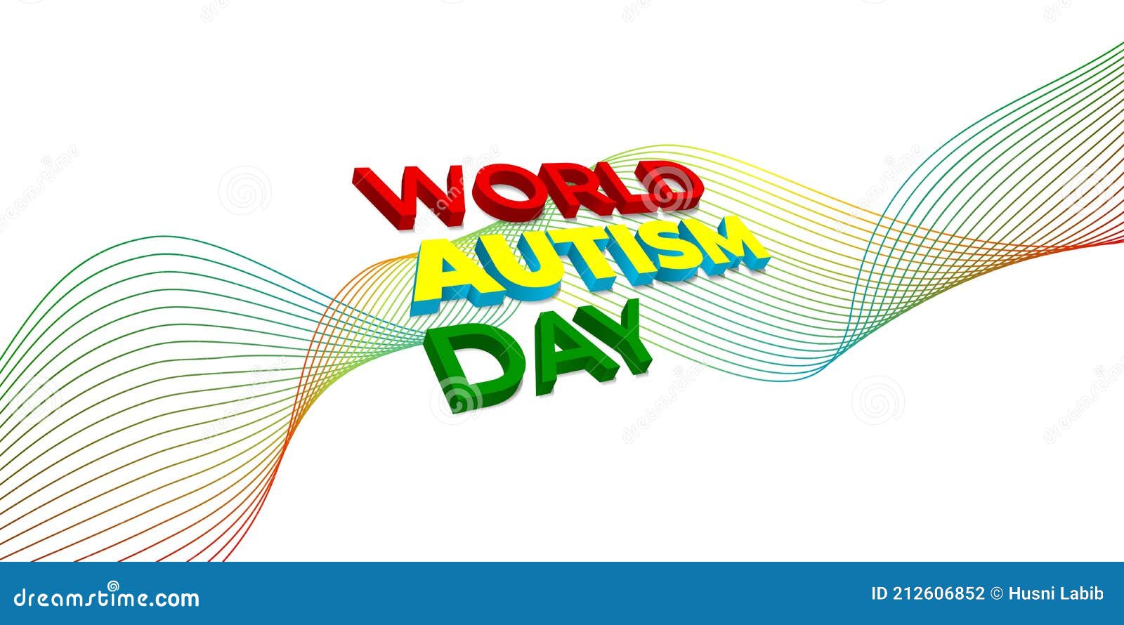 World Autism Day with 3d Typography Design Stock Vector - Illustration ...